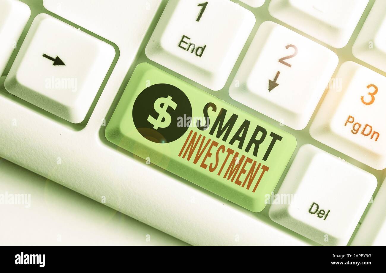 Writing note showing Smart Investment. Business concept for Allocating ...