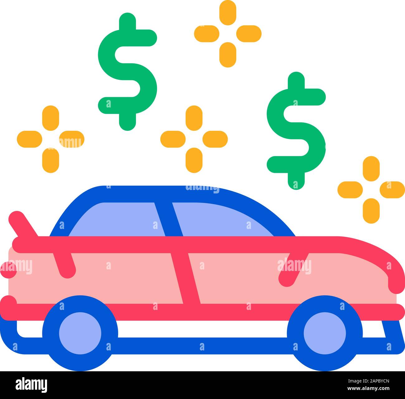 Car Dollar Mark Icon Vector Outline Illustration Stock Vector Image ...