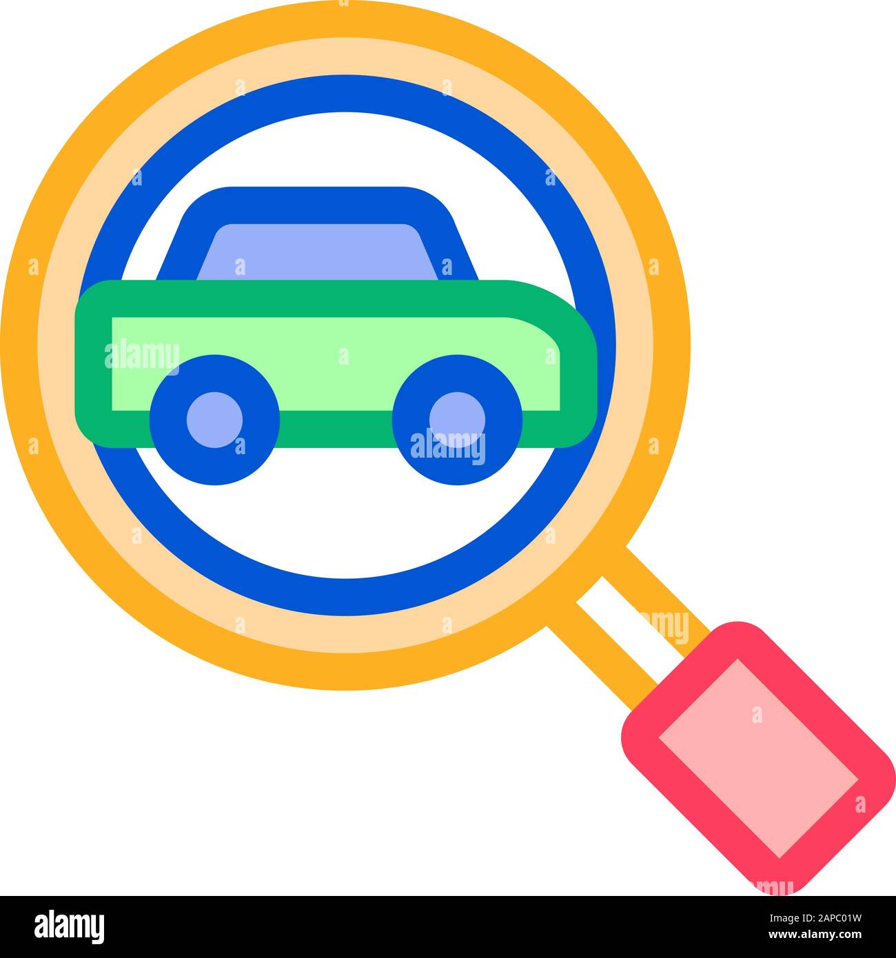 Car Searching Icon Vector Outline Illustration Stock Vector Image & Art ...