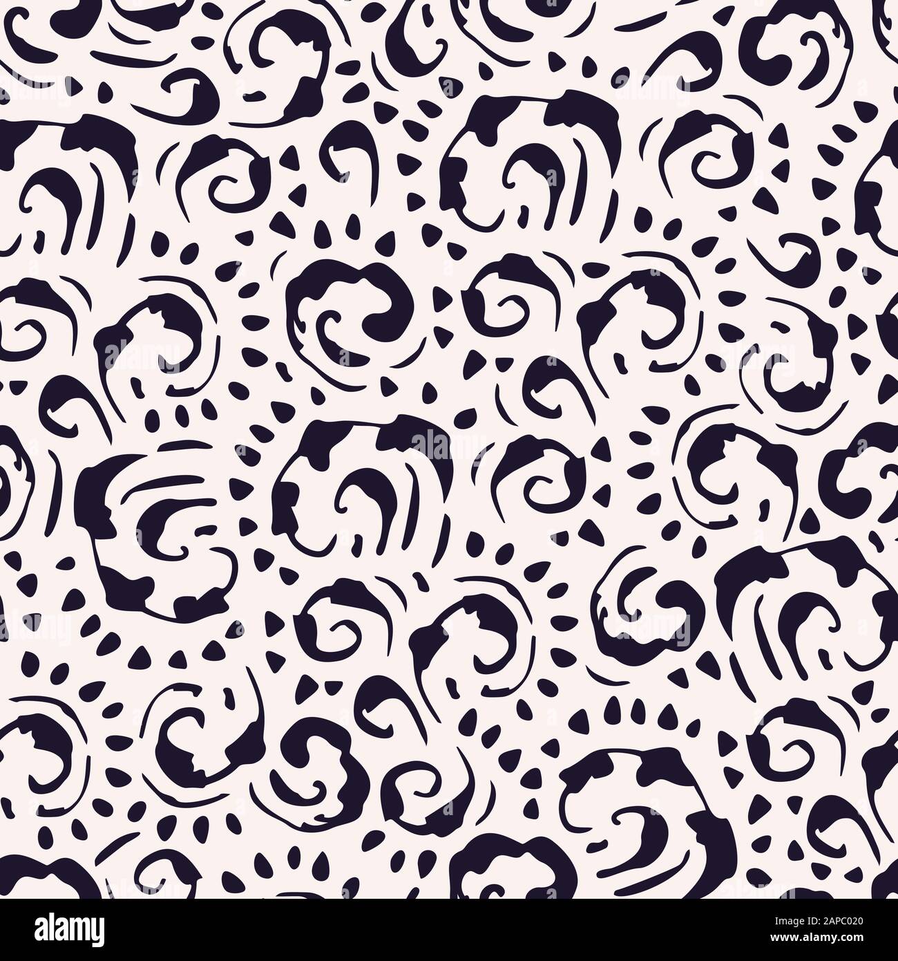 Artistic Baroque Hand-Drawn Black and White Vintage Vector Seamless ...