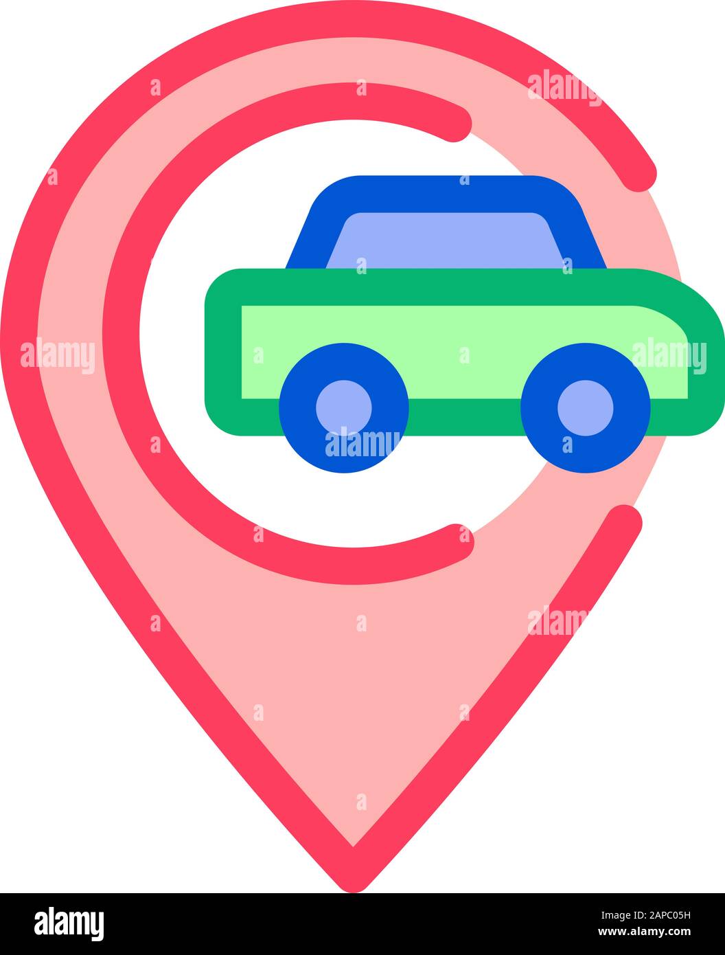 Car Gps Map Mark Icon Vector Outline Illustration Stock Vector Image ...