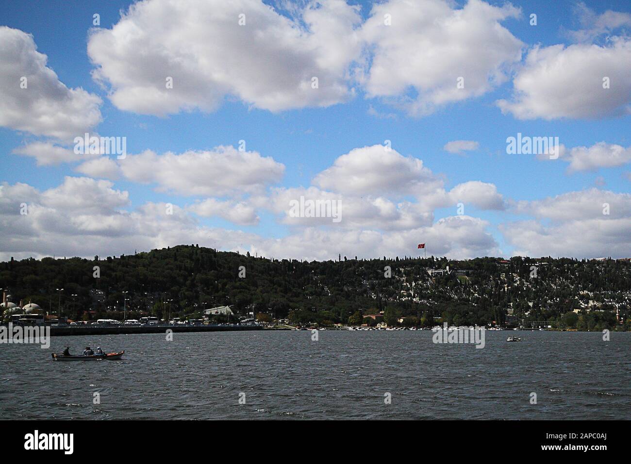 blue sky with clouds closeup. blue sky background sky with sea istanbul ...