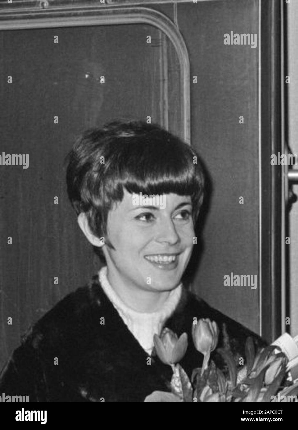 French: Anna Maria Ferrero at Amsterdam station on 25 January 1966 ...