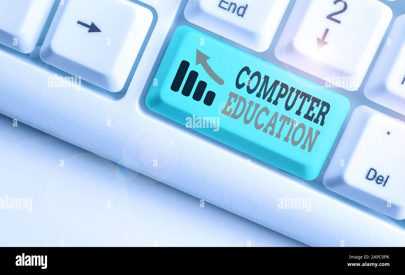 Writing note showing Computer Education. Business concept for gaining ...