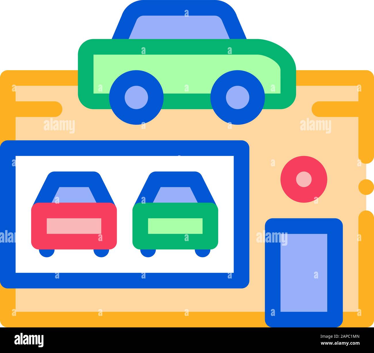 Car Dealer Shop Icon Vector Outline Illustration Stock Vector Image ...