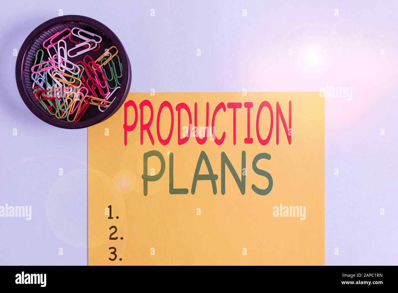 Handwriting text writing Production Plans. Conceptual photo deciding ...