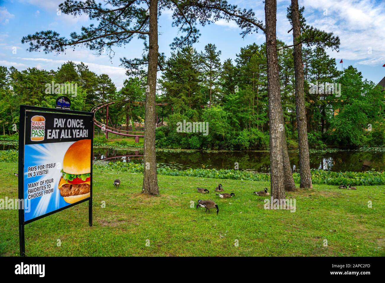 Scenic view from the famous Six Flags Great Adventure amusement park ...