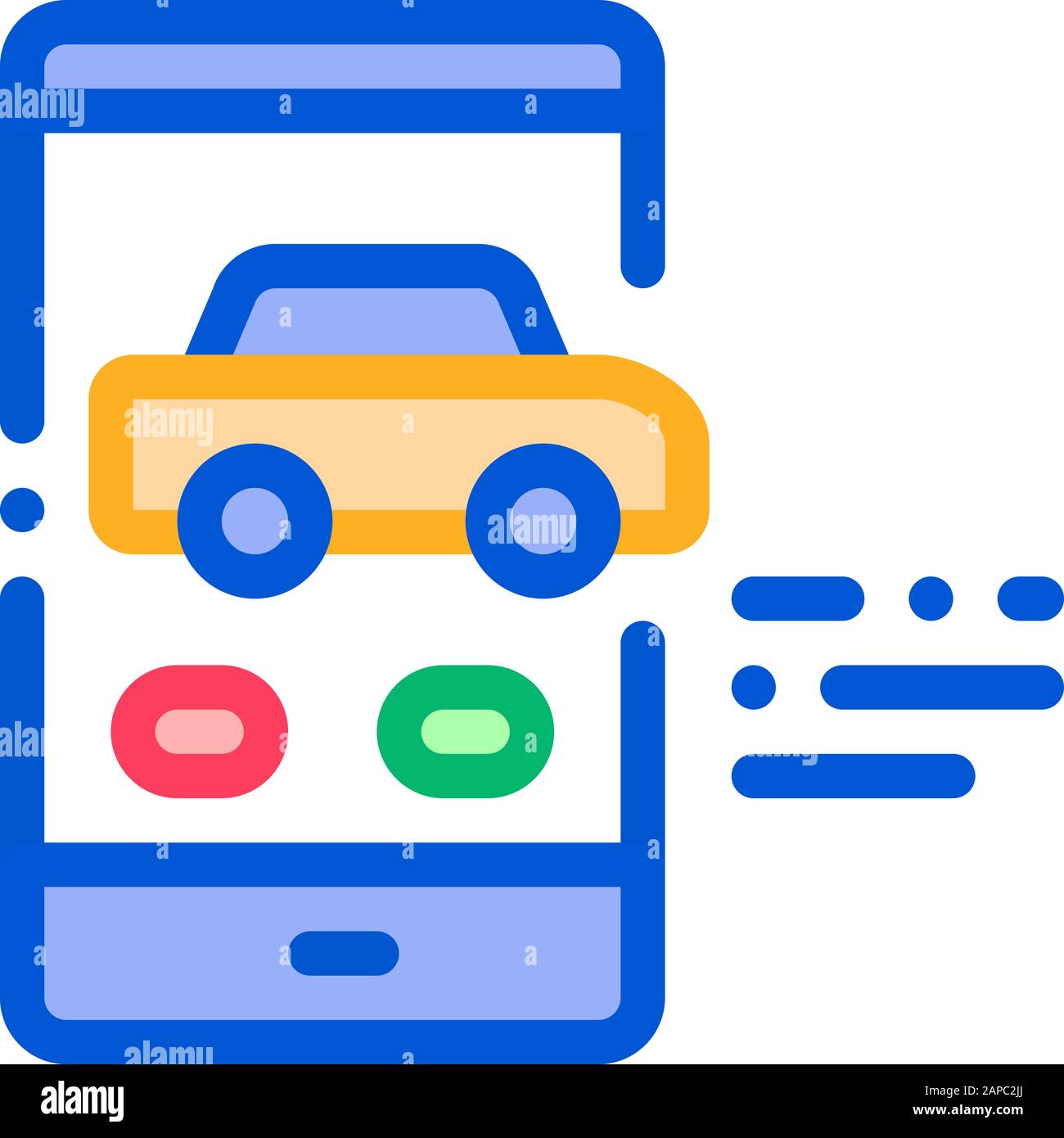 Car Phone Screen Icon Vector Outline Illustration Stock Vector Image ...