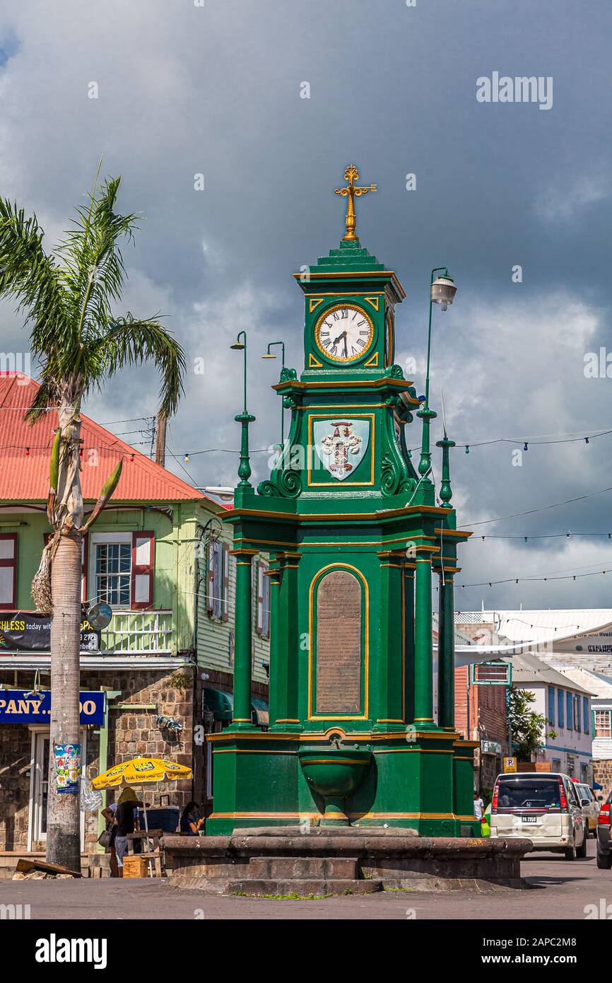 Berkeley Memorial Clock in St Kitts Stock Photo - Alamy