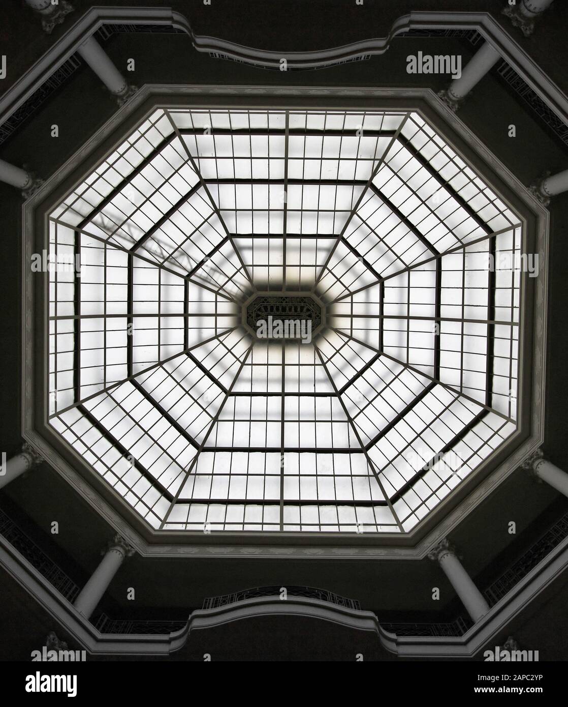 Geometric architecture of glass roof in old mall Stock Photo - Alamy
