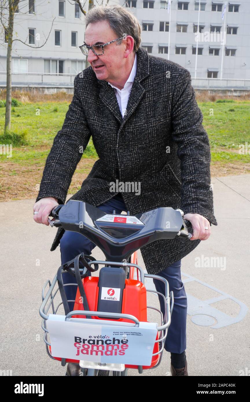 David Kimelfeld, President of Lyon Metropole, attends launching of the ...
