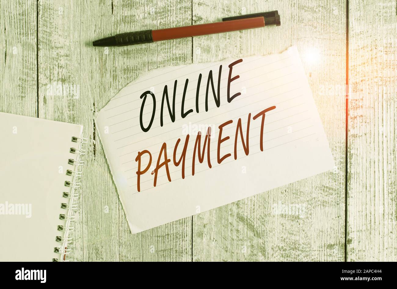 Writing note showing Online Payment. Business concept for Internetbased ...