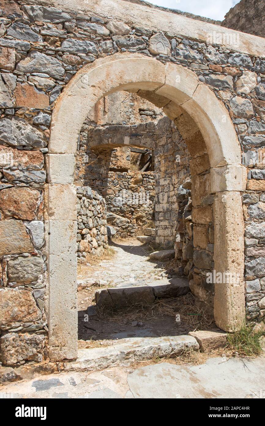 Spinalonga - a former leper colony - Crete, Greece Stock Photo - Alamy