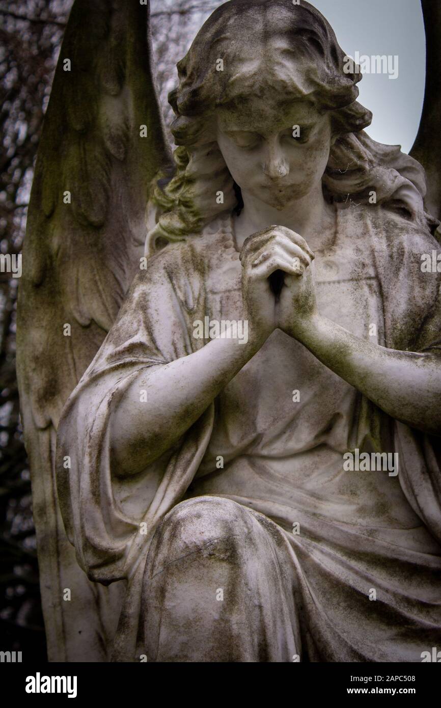 Church/Temple and Weeping Angels Stock Photo - Alamy
