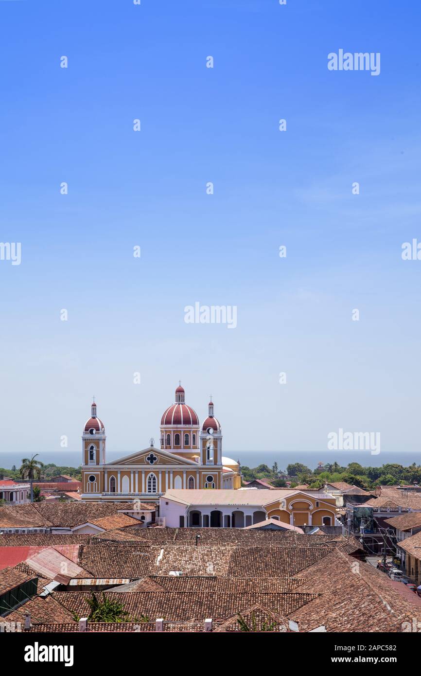 The Spanish colonial city of Granada on the shore of Lake Nicaragua ...