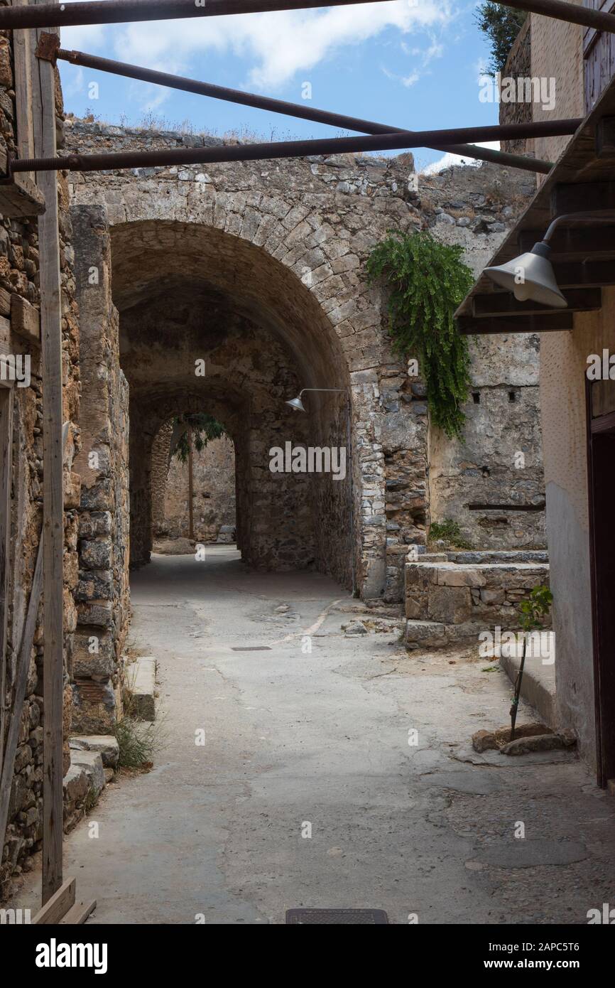 Spinalonga - a former leper colony - Crete, Greece Stock Photo - Alamy