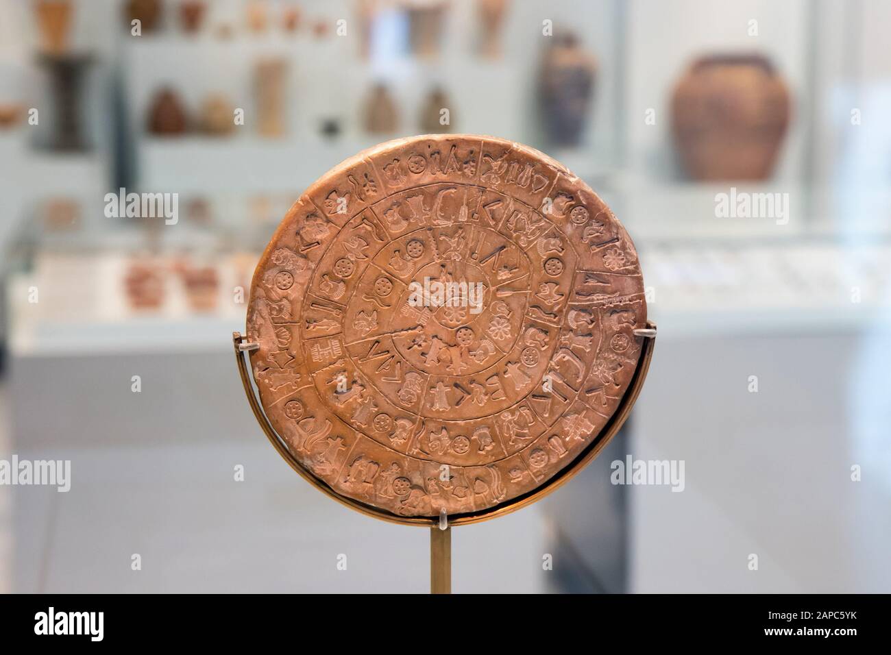 Heraklion, Crete, Greece - 07-01-2017: The Phaistos Disc in Heraklion ...