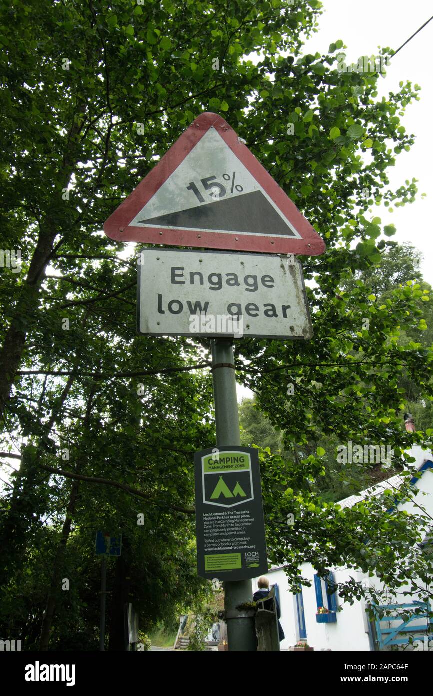 Road Sign Lock Lomond Scotland Stock Photo - Alamy