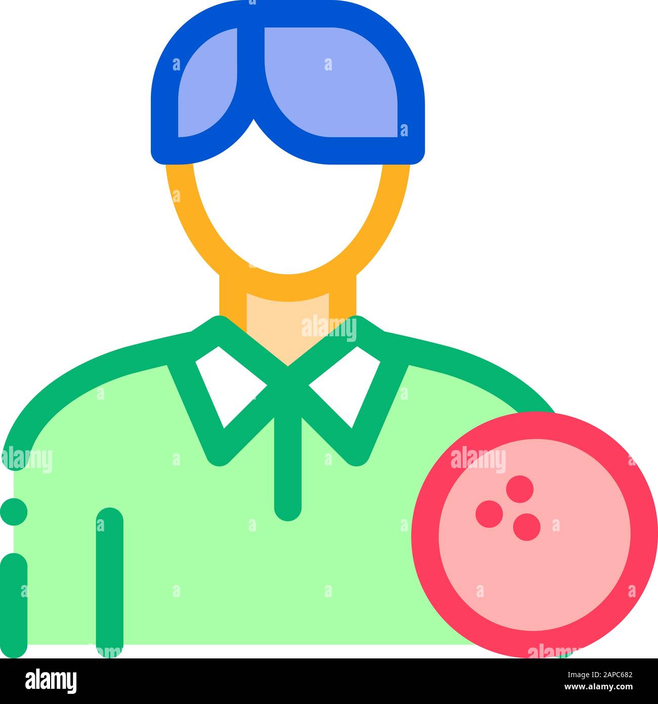 Man Bowling Gamer Icon Vector Outline Illustration Stock Vector Image ...