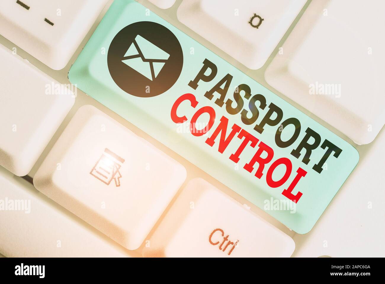 Handwriting text Passport Control. Conceptual photo the area in an ...