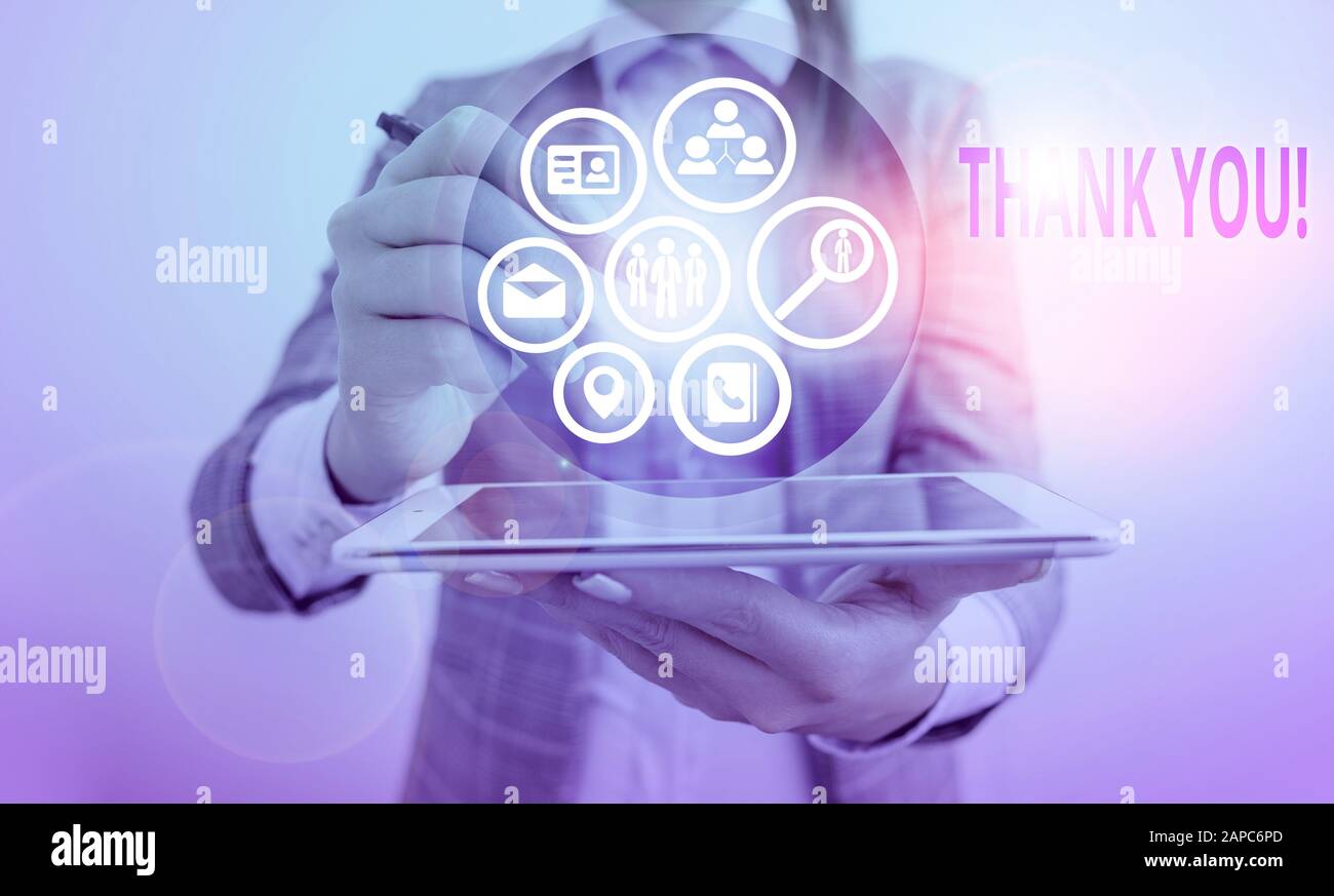 Conceptual hand writing showing Thank You. Concept meaning polite ...