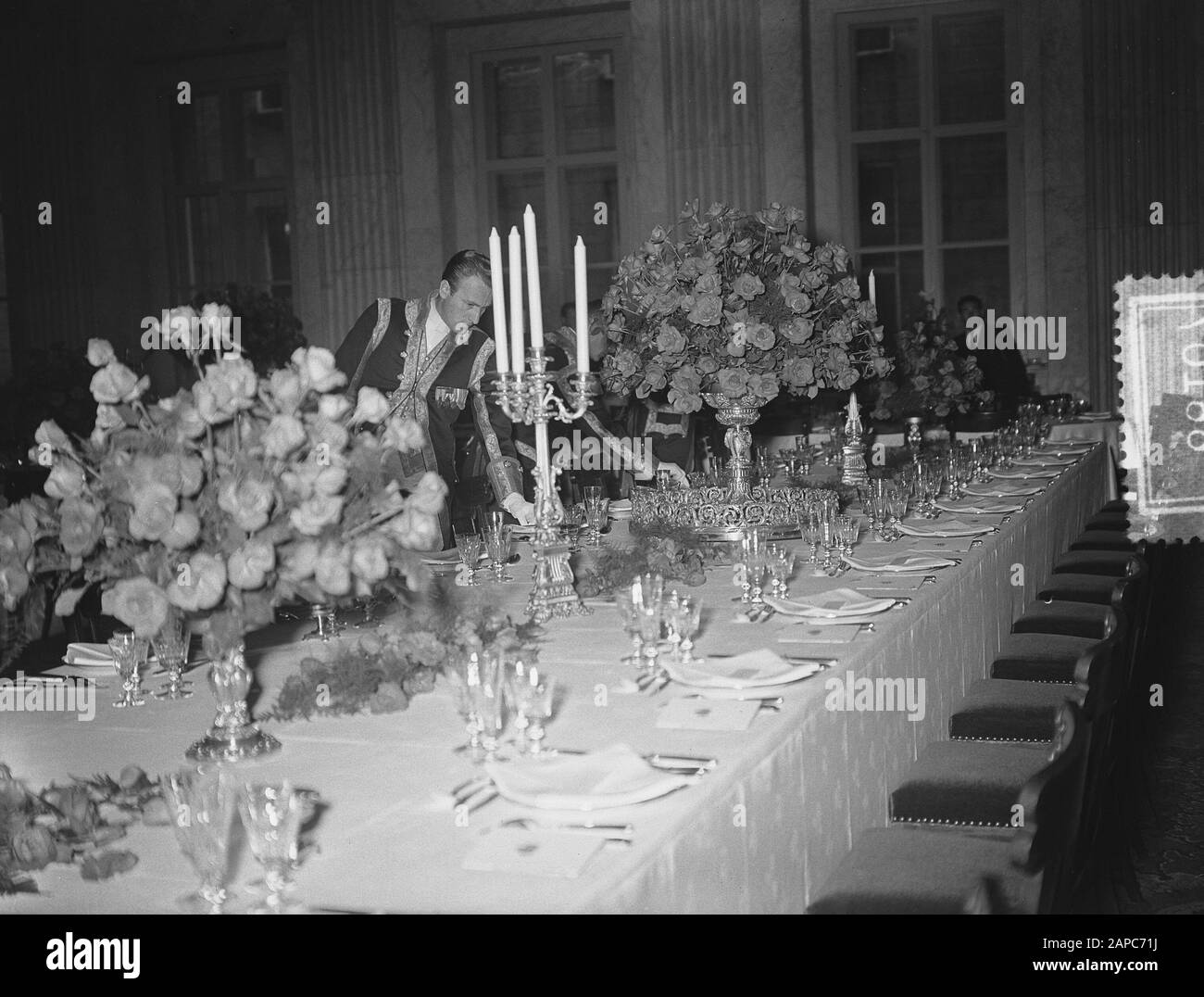Visit French President and Mrs Coty to Amsterdam, tables Royal Palace ...