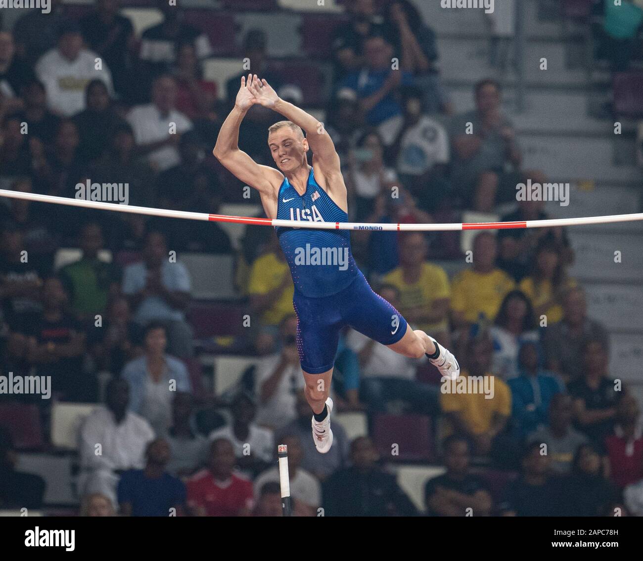 DOHA - QATAR - 0CT 1: Sam Kendricks of the USA competes in the Men's ...