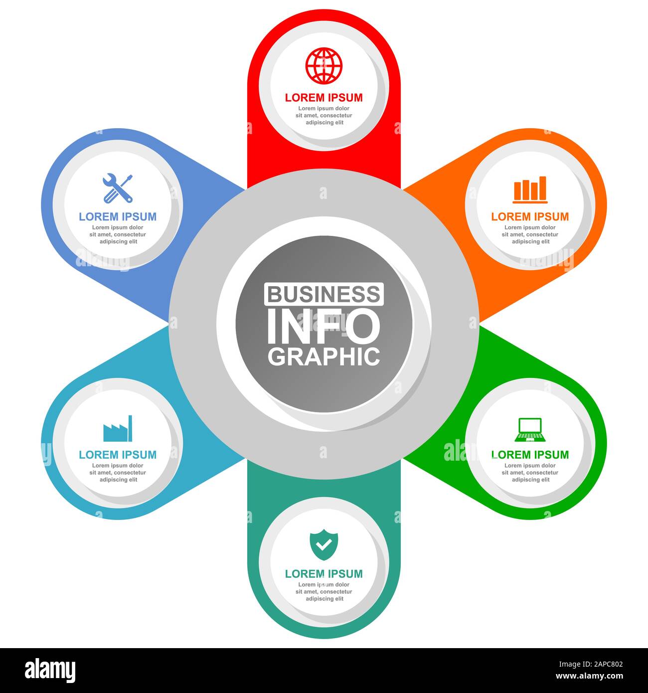 Business and industry infographic vector template, flat design diagram ...