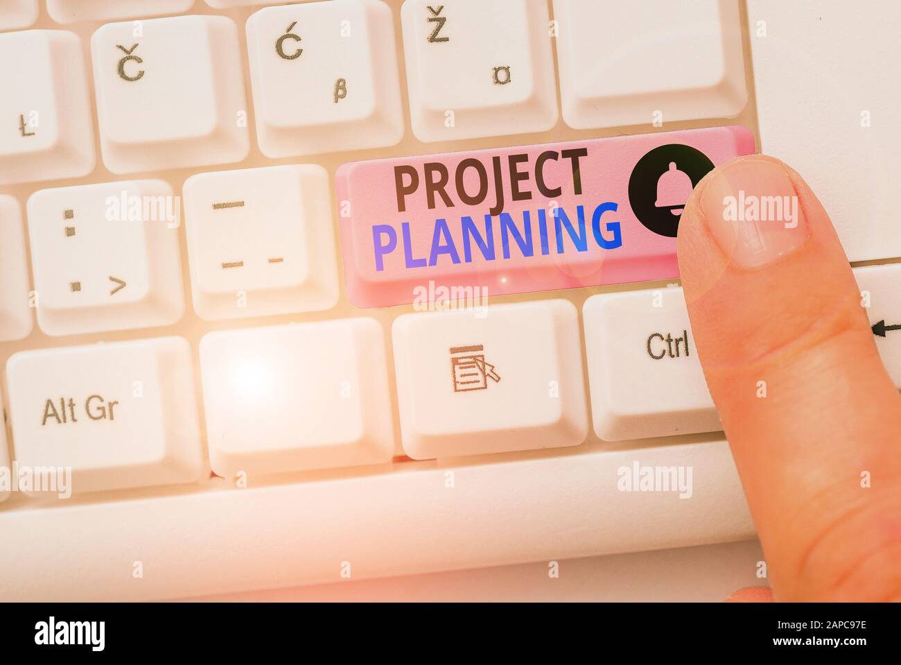 Handwriting text Project Planning. Conceptual photo plan and ...