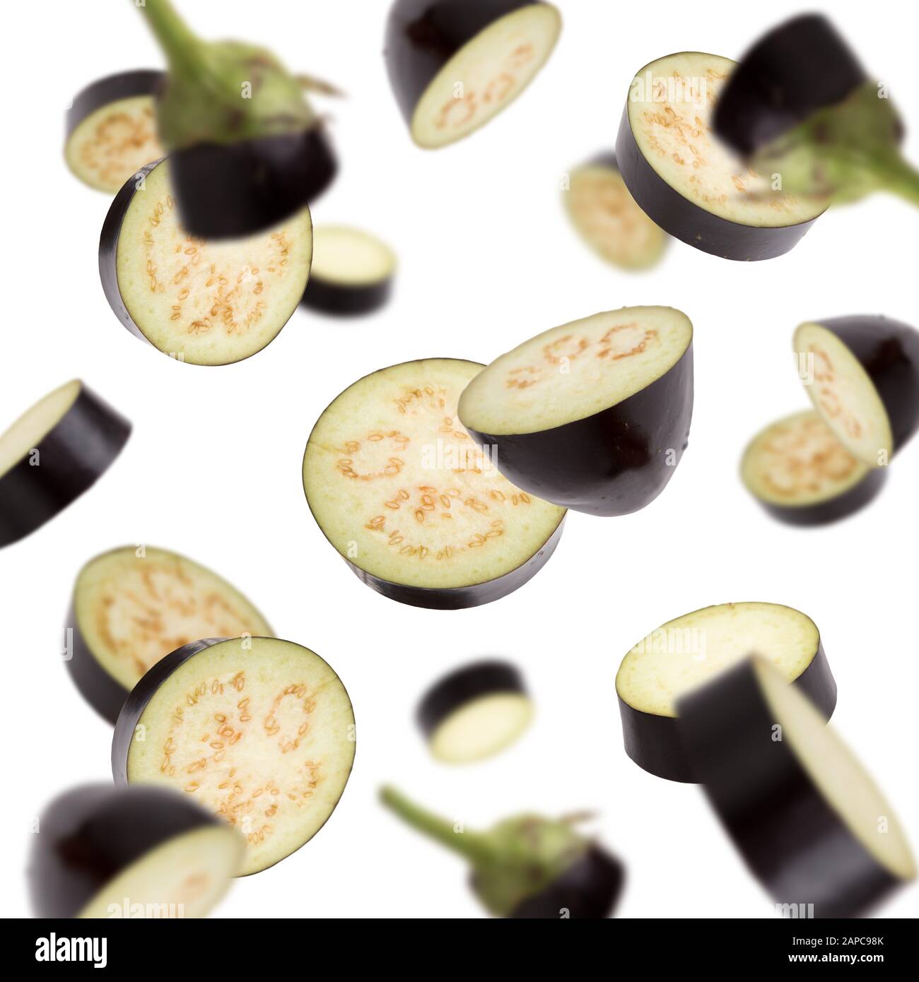 Falling eggplant isolated on hi-res stock photography and images - Alamy