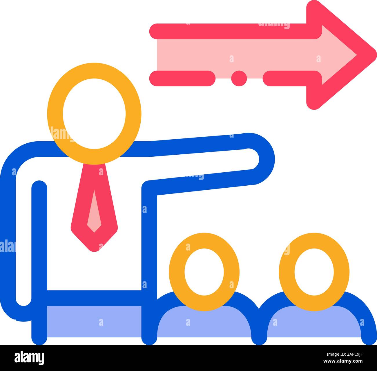 Human Show Arrow Icon Vector Outline Illustration Stock Vector Image ...