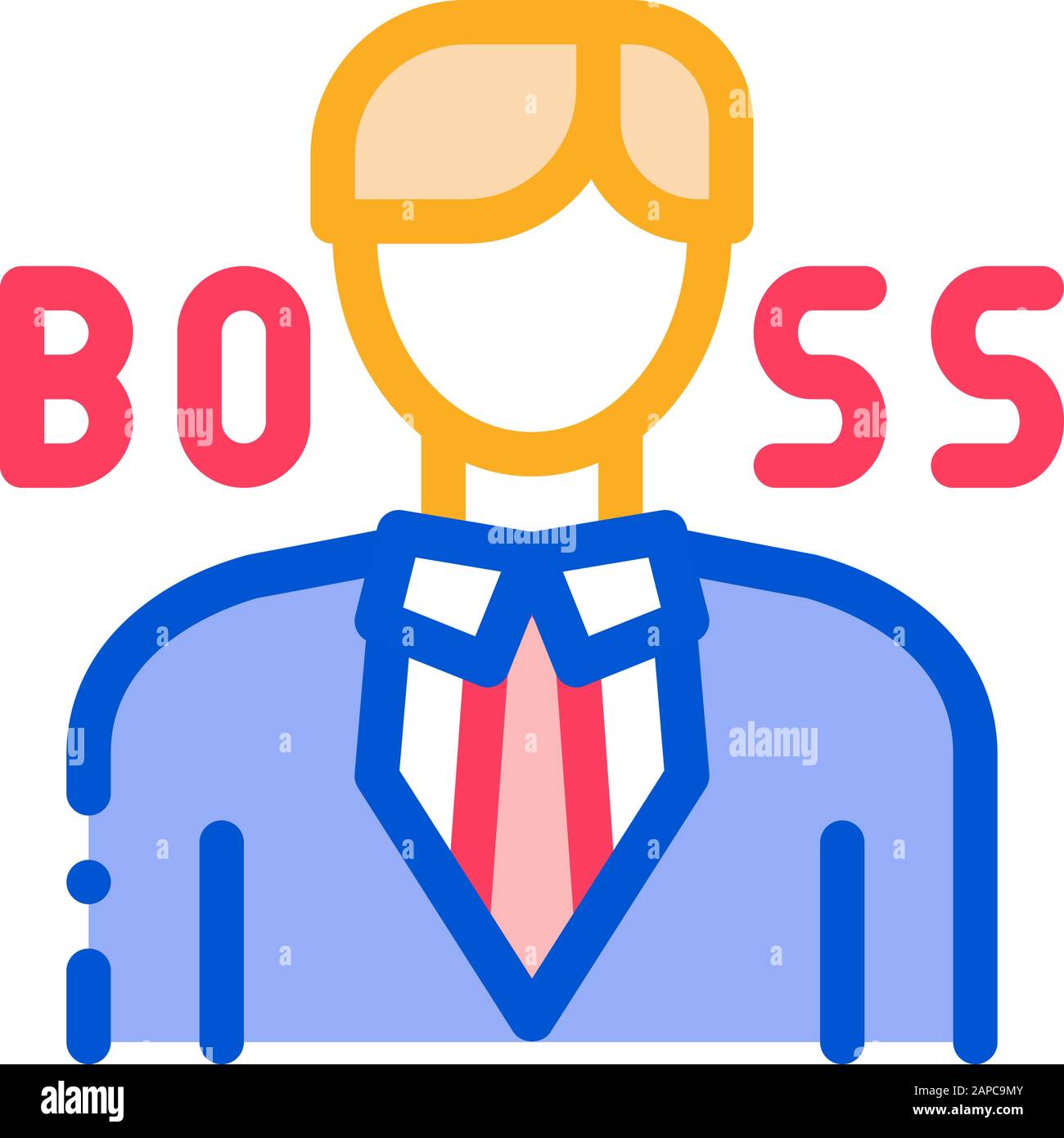 Boss Silhouette Icon Vector Outline Illustration Stock Vector Image ...