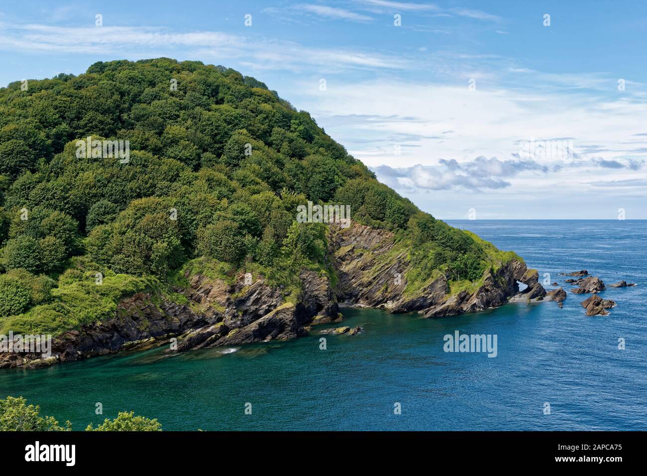 Beacon Point and Hele Bay near Ilfracombe, North Devon Coast, UK Stock ...