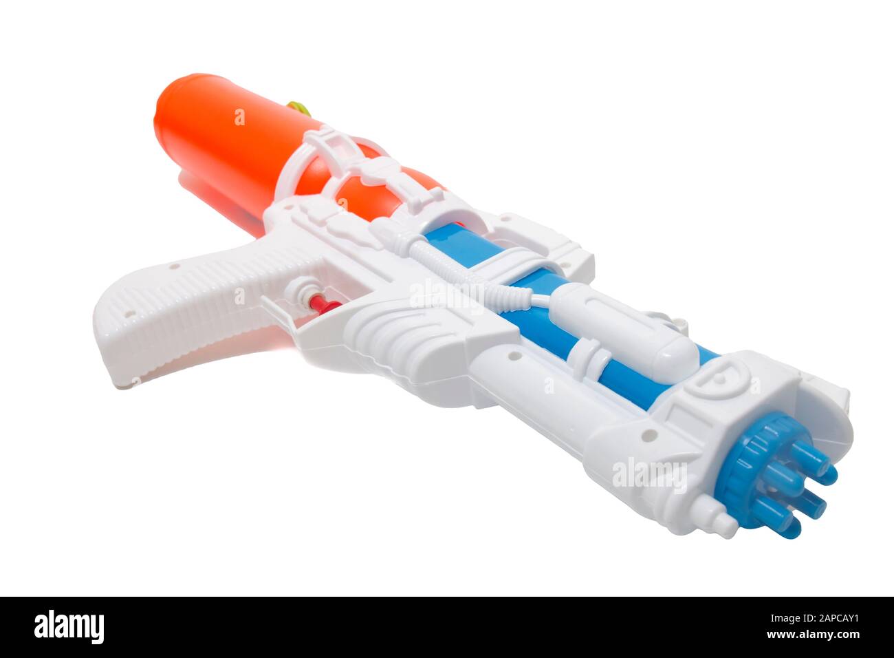Colorful plastic water gun isolated on a white background Stock Photo ...