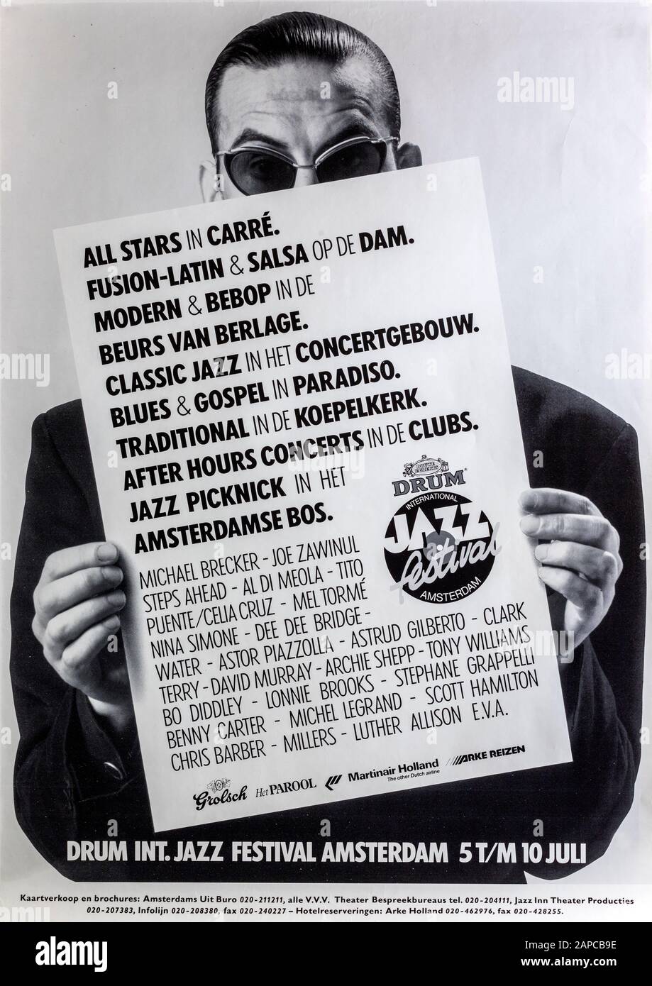 Amsterdam and all that Jazz 1990, Musical concert poster Stock Photo ...
