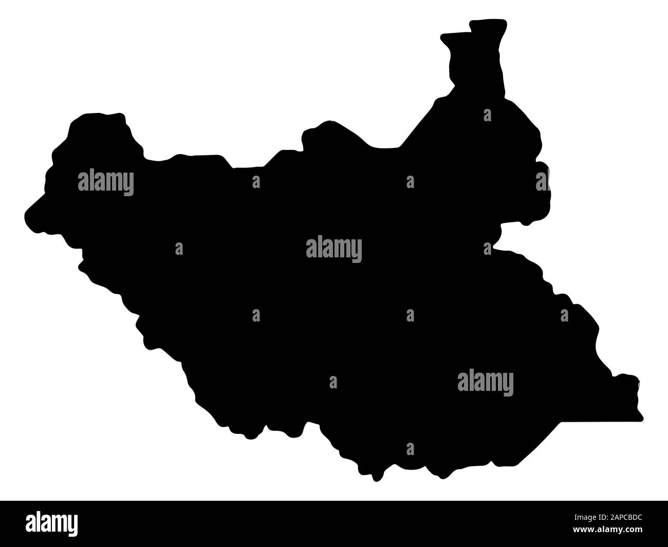 South Sudan Map Silhouette Vector Stock Vector Image And Art Alamy