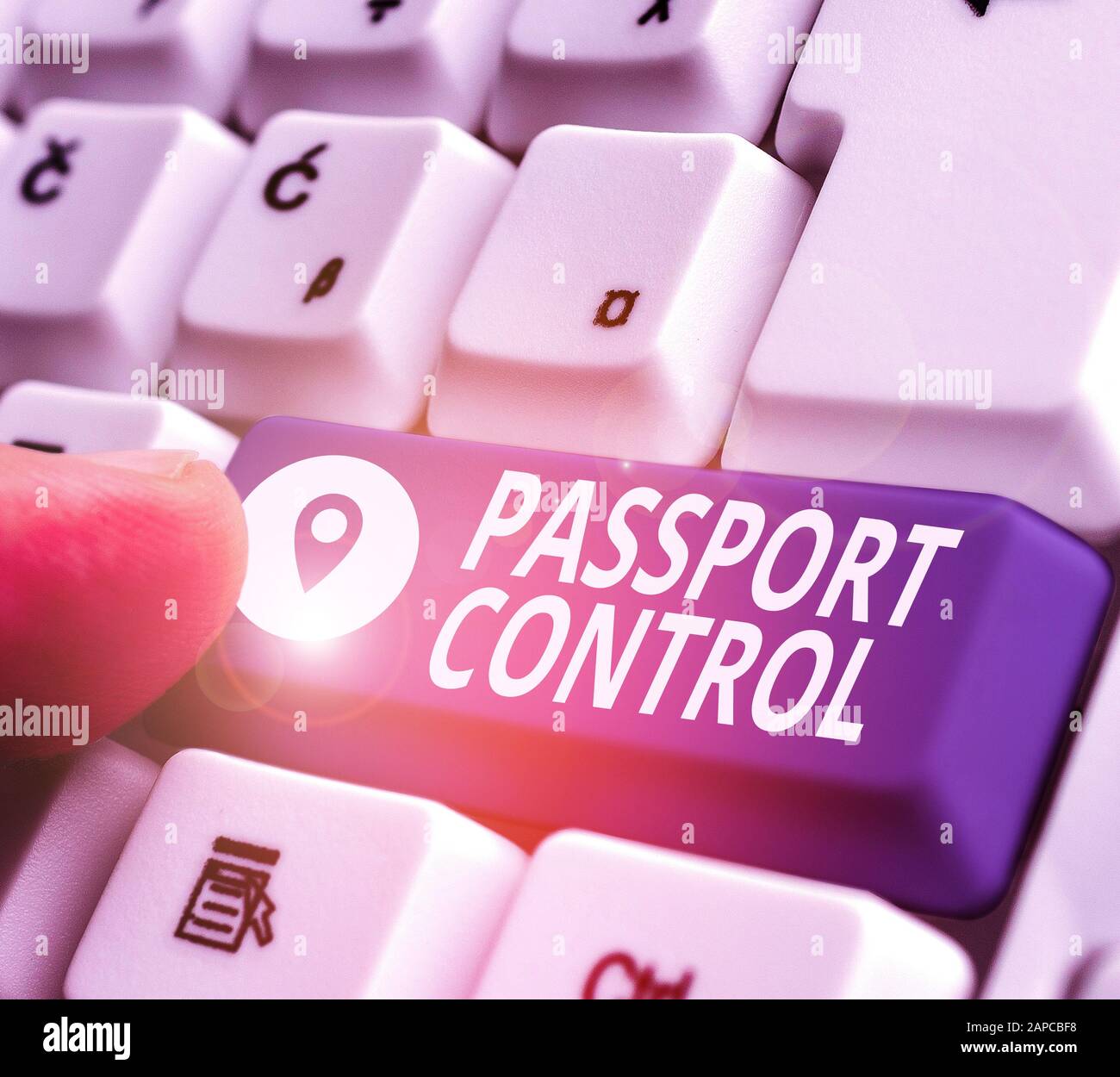 Handwriting text writing Passport Control. Conceptual photo the area in ...