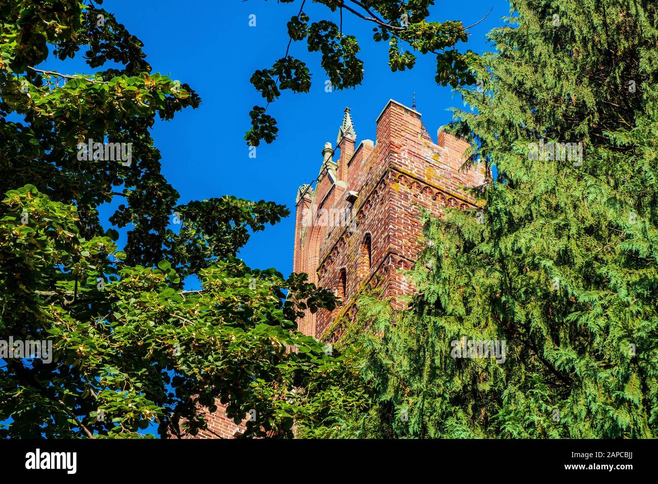 Malbork, Pomerania / Poland - 2019/08/24: Monumental gothic Watchtower ...
