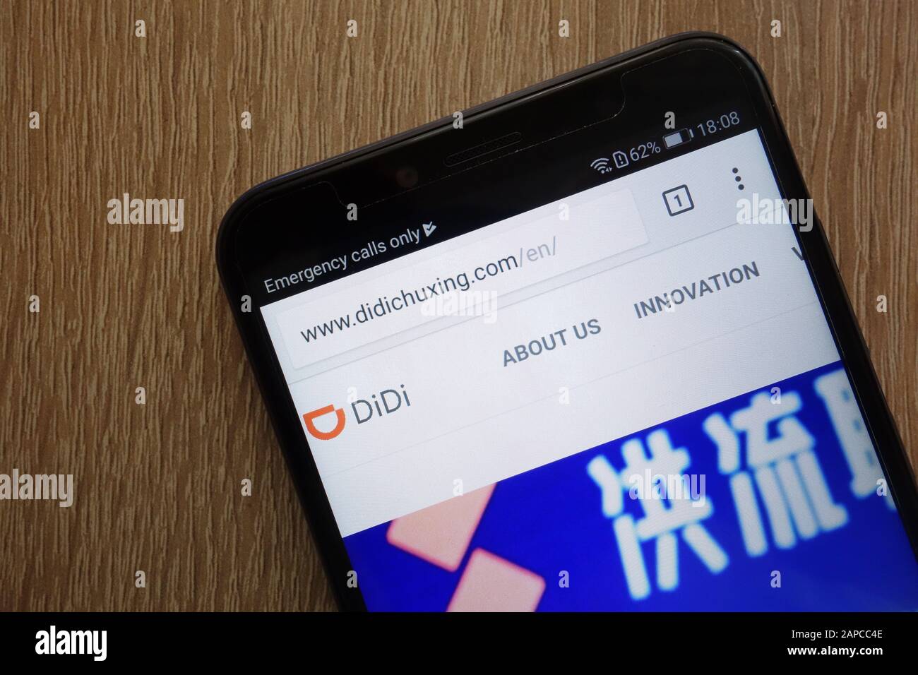 DiDi Chuxing official website displayed on a modern smartphone Stock ...