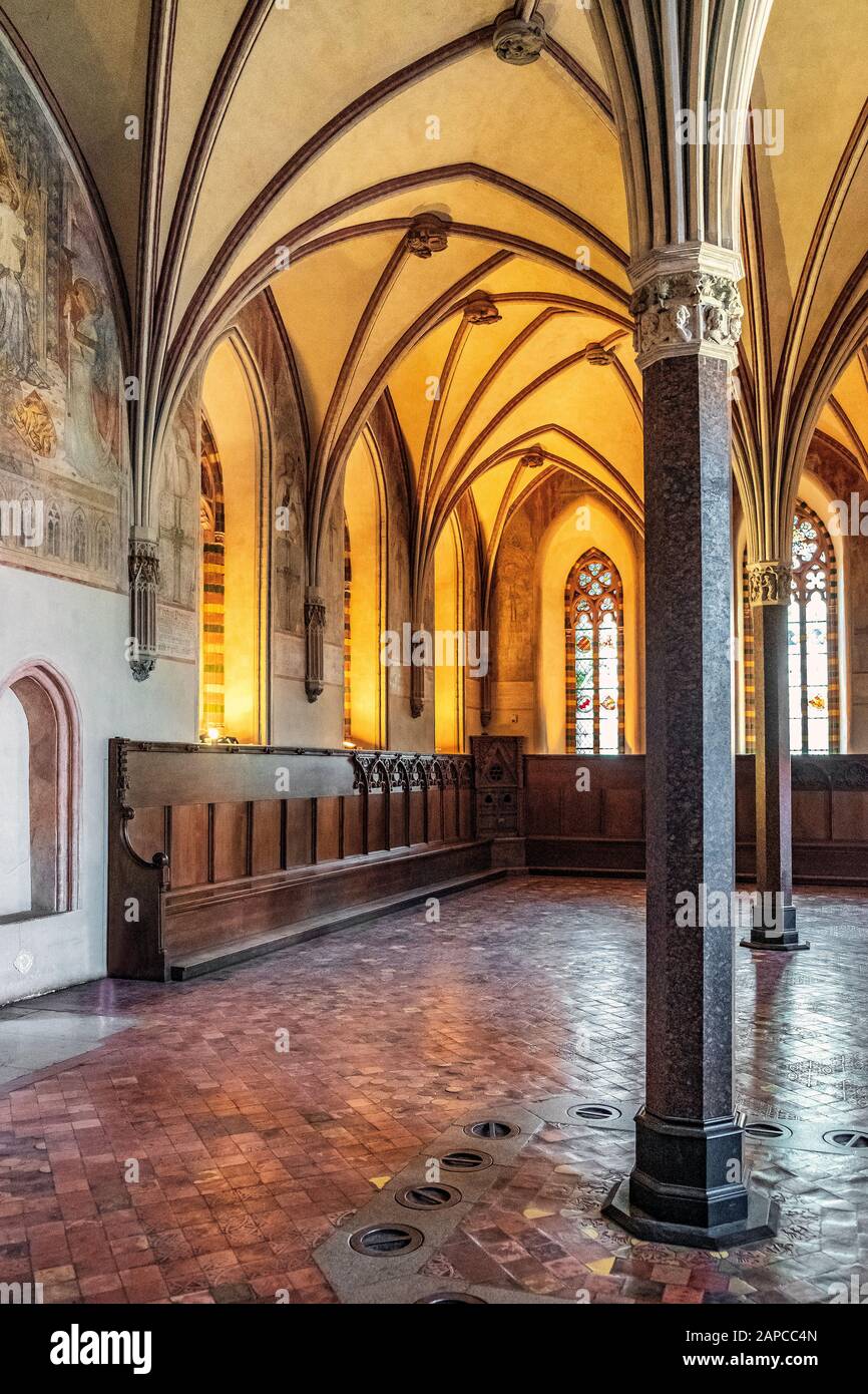 Malbork, Pomerania / Poland - 2019/08/24: Richly decorated interior of ...