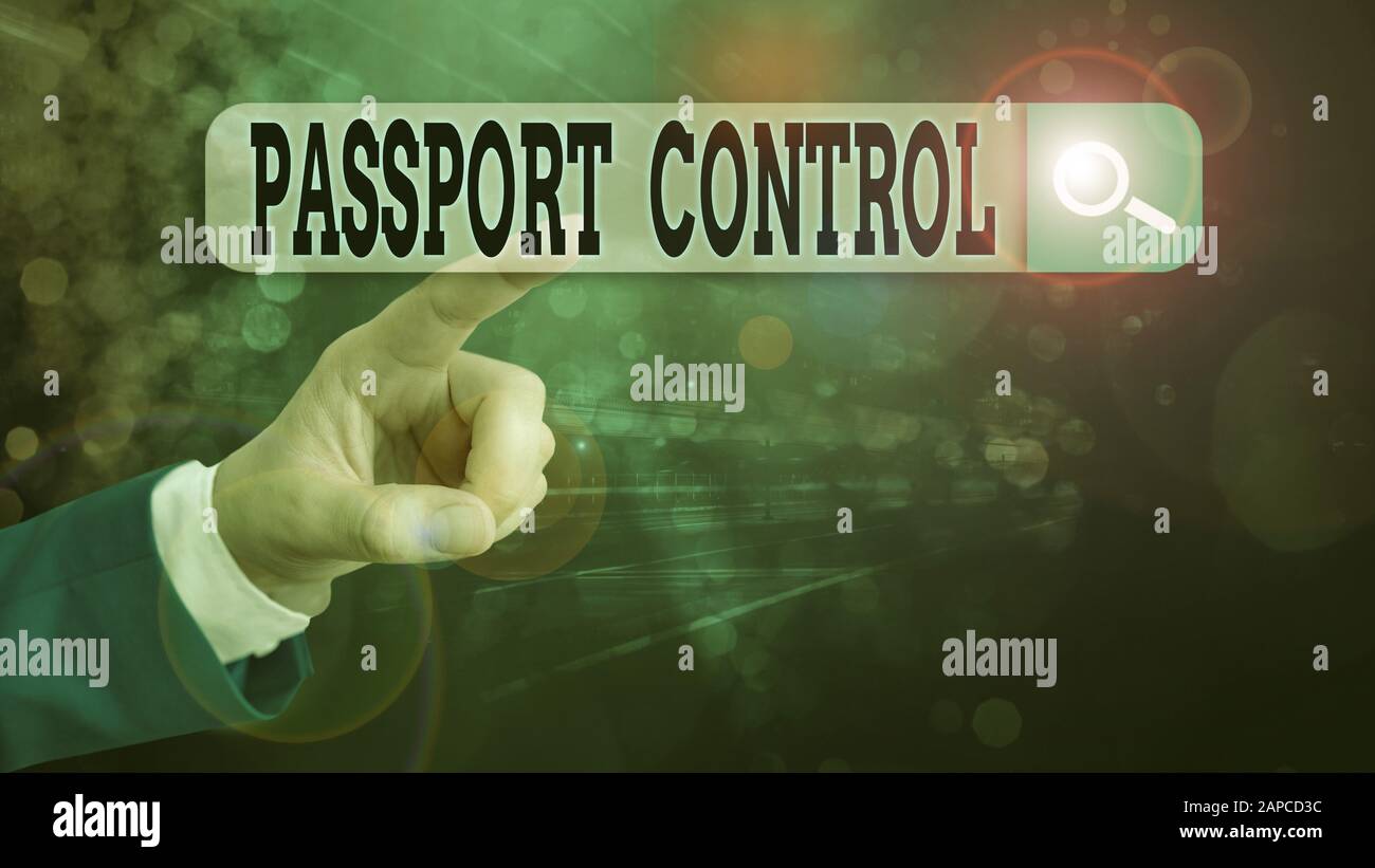 Text sign showing Passport Control. Business photo showcasing the area ...