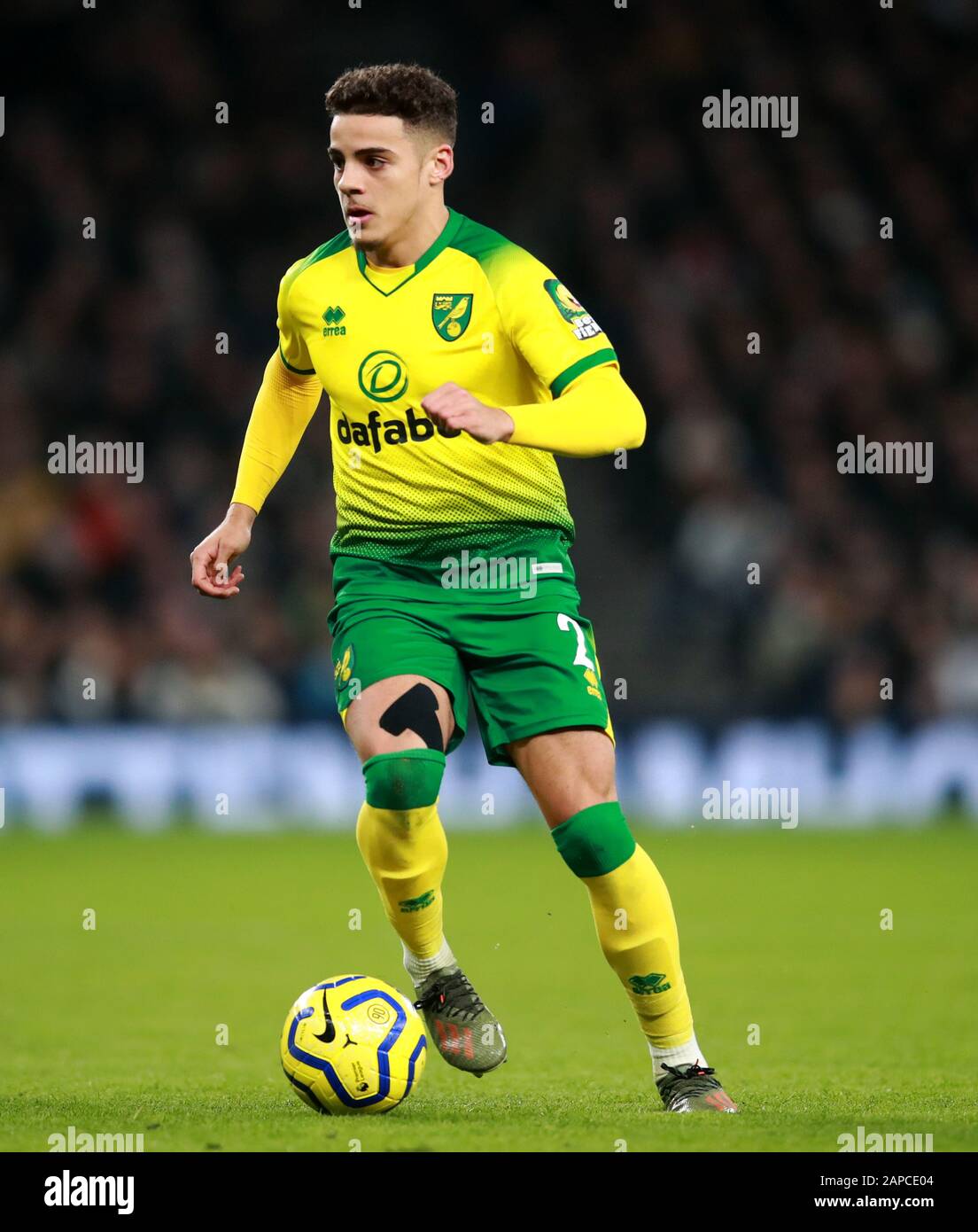 Norwich City's Max Aarons in action during the Premier League match at ...