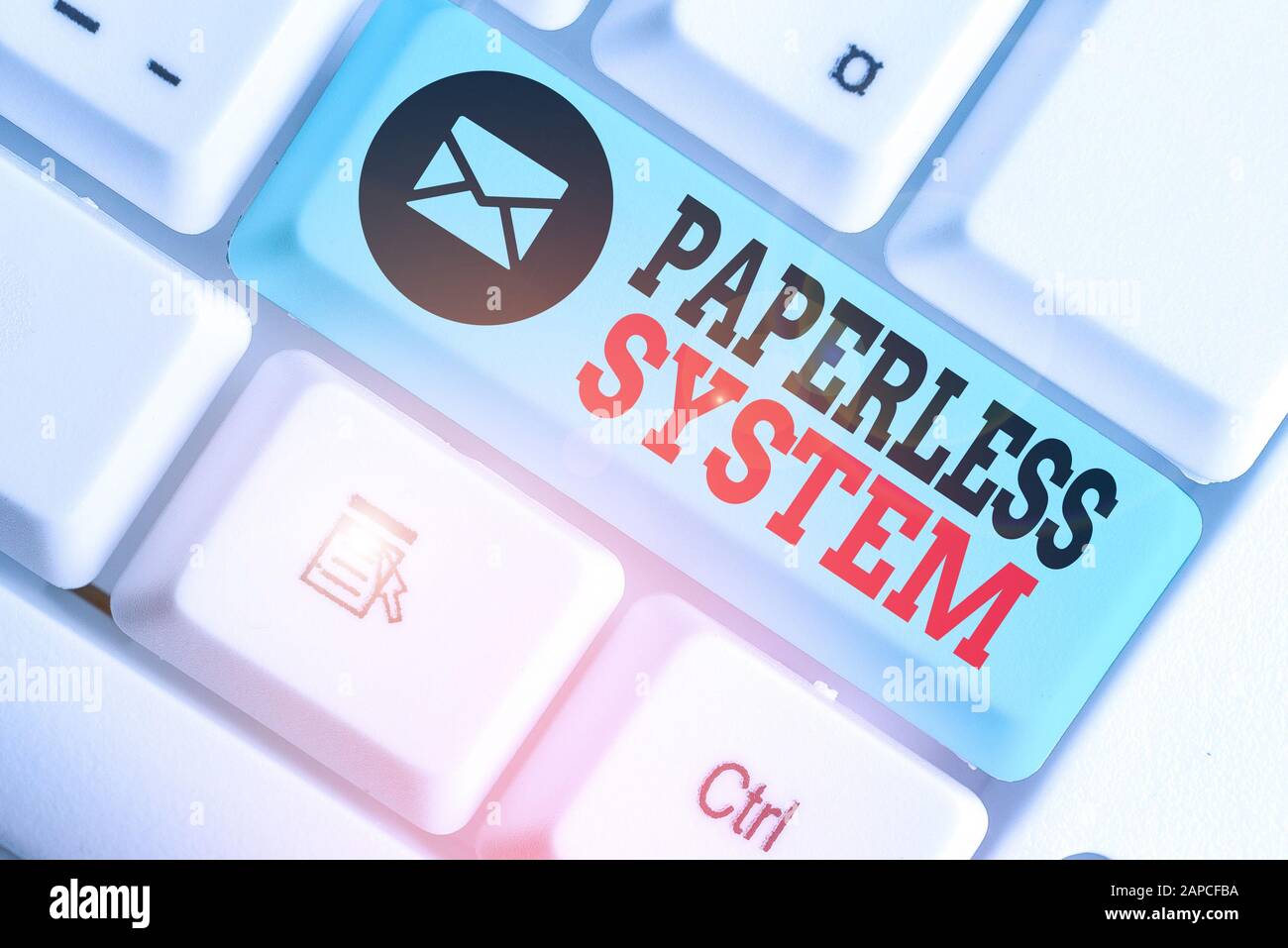 Handwriting Text Paperless System Conceptual Photo Storage Or Communication Of Information In