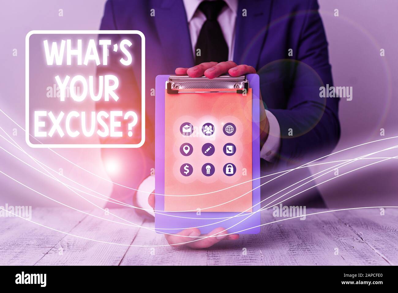 Conceptual hand writing showing What s is Your Excuse question. Concept ...