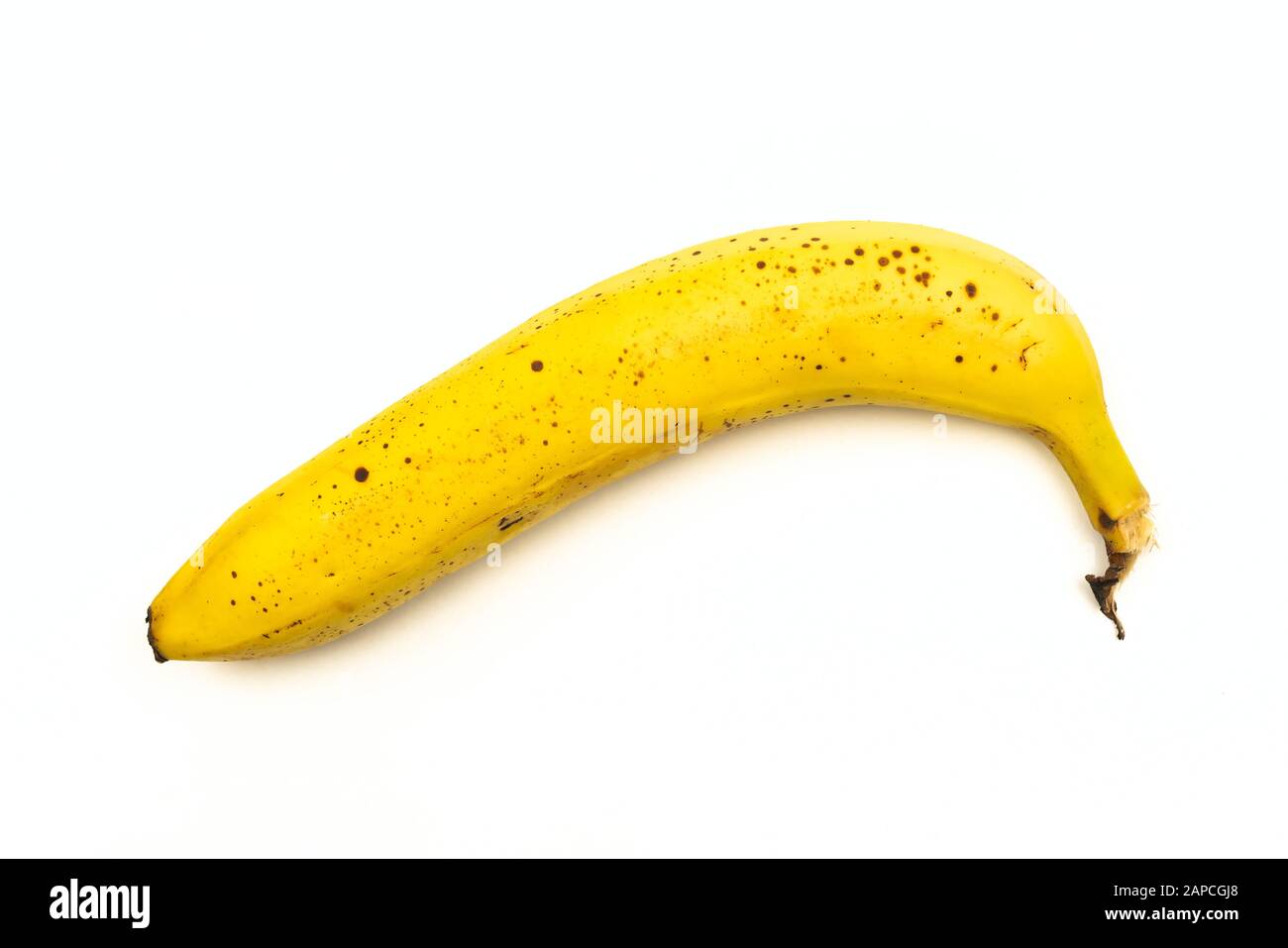 Ripe yellow banana isolated on white background Stock Photo - Alamy