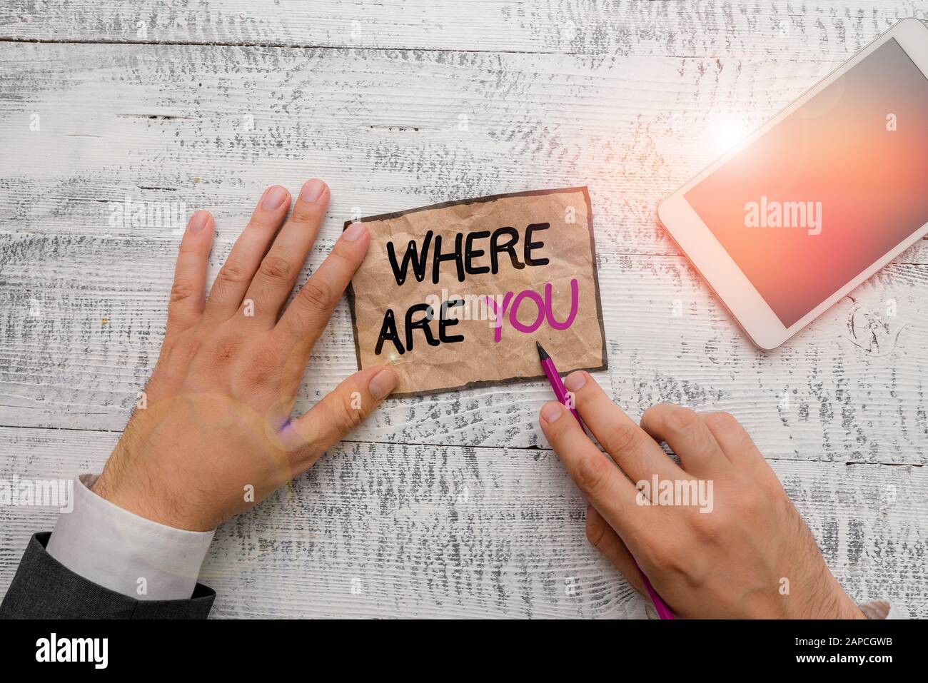 Word writing text Where Are You. Business photo showcasing Give us your ...