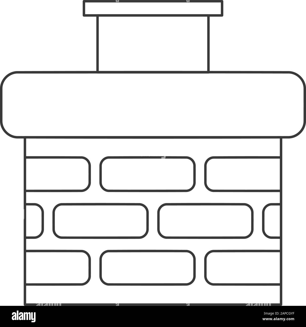 Chimney icon made of bricks in vector line drawing Stock Vector Image ...