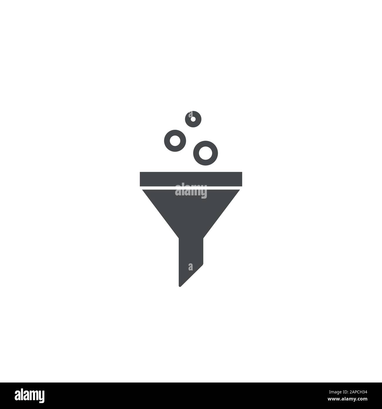 black data filter with filtering circles. flat data funnel icon ...
