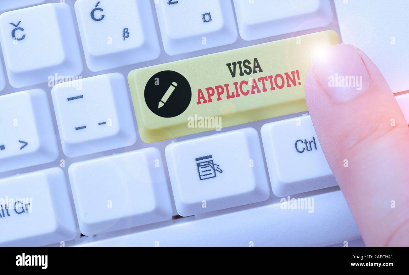 Handwriting text Visa Application. Conceptual photo Form to ask ...