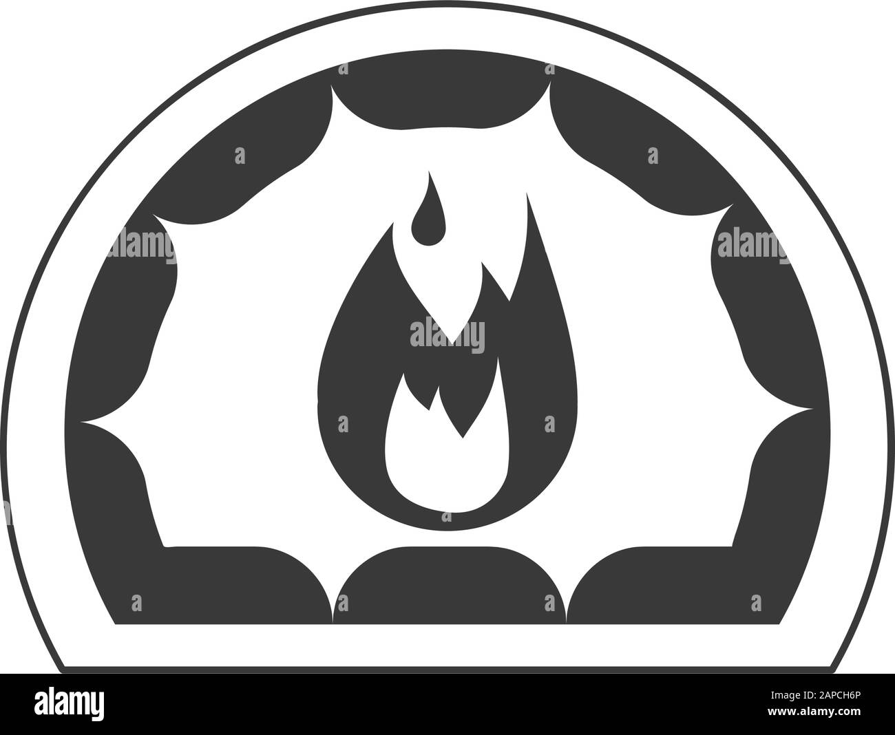 Hearth icon with fire in vector Stock Vector Image & Art - Alamy